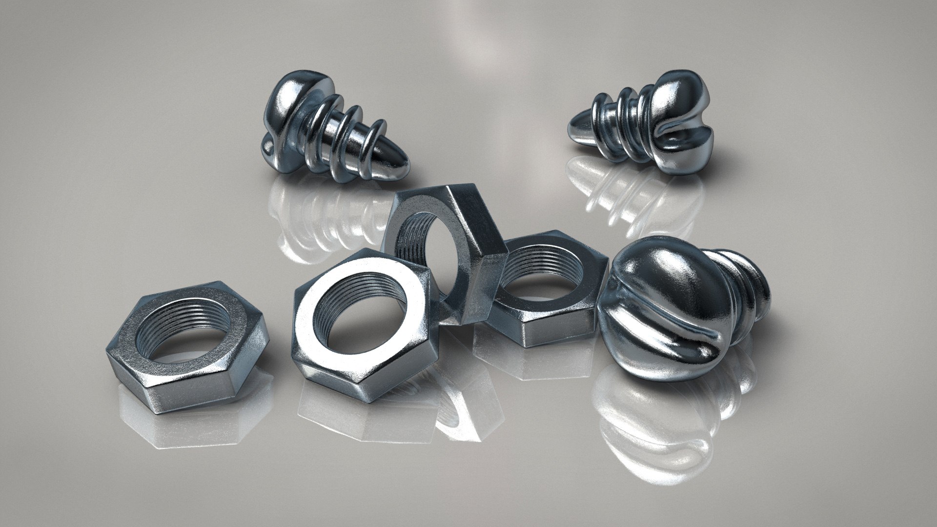 Metallic Screw Nut Model - TurboSquid 1198018