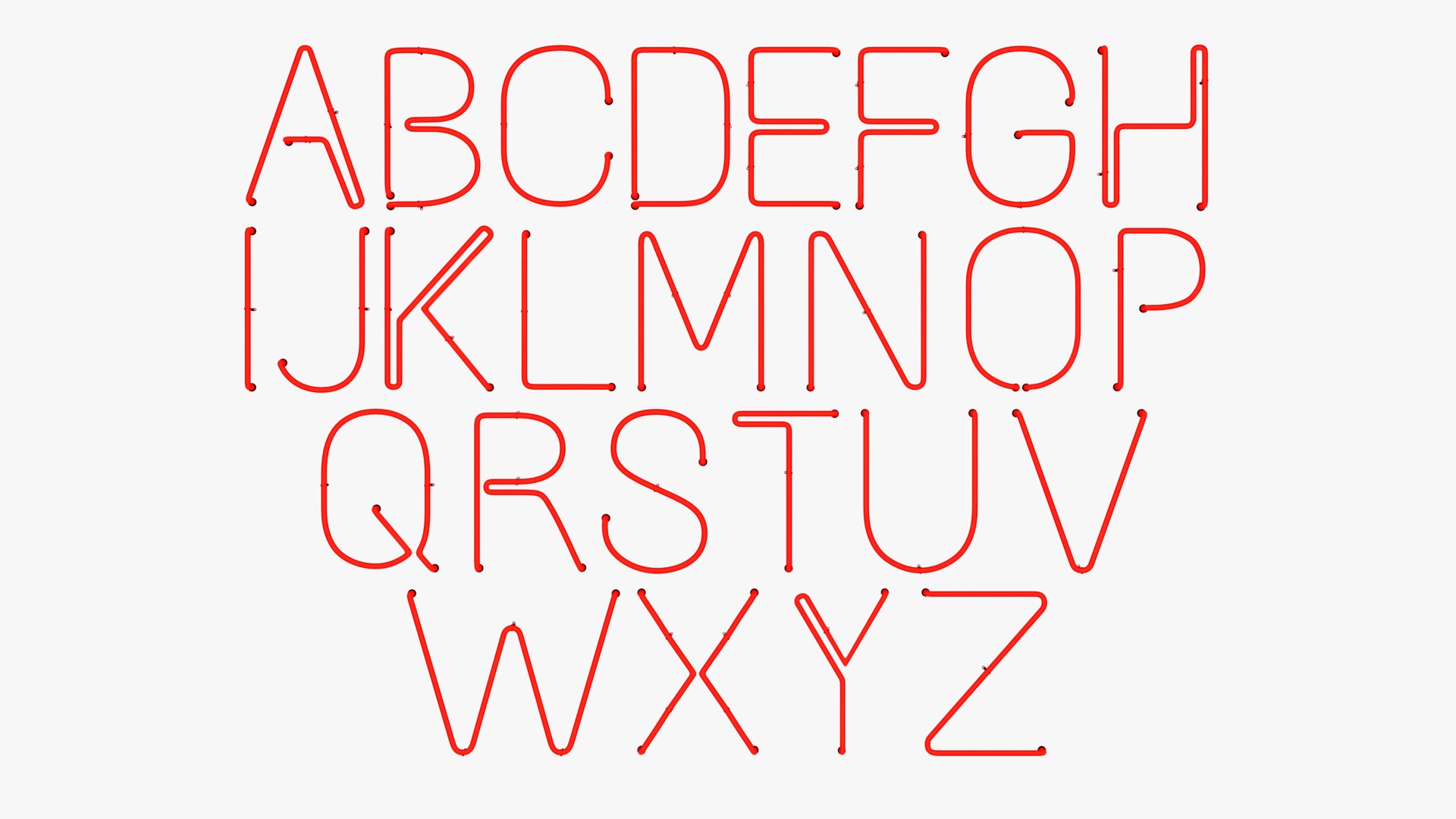 3D Neon Red Alphabets - Uppercase - TurboSquid 2180946