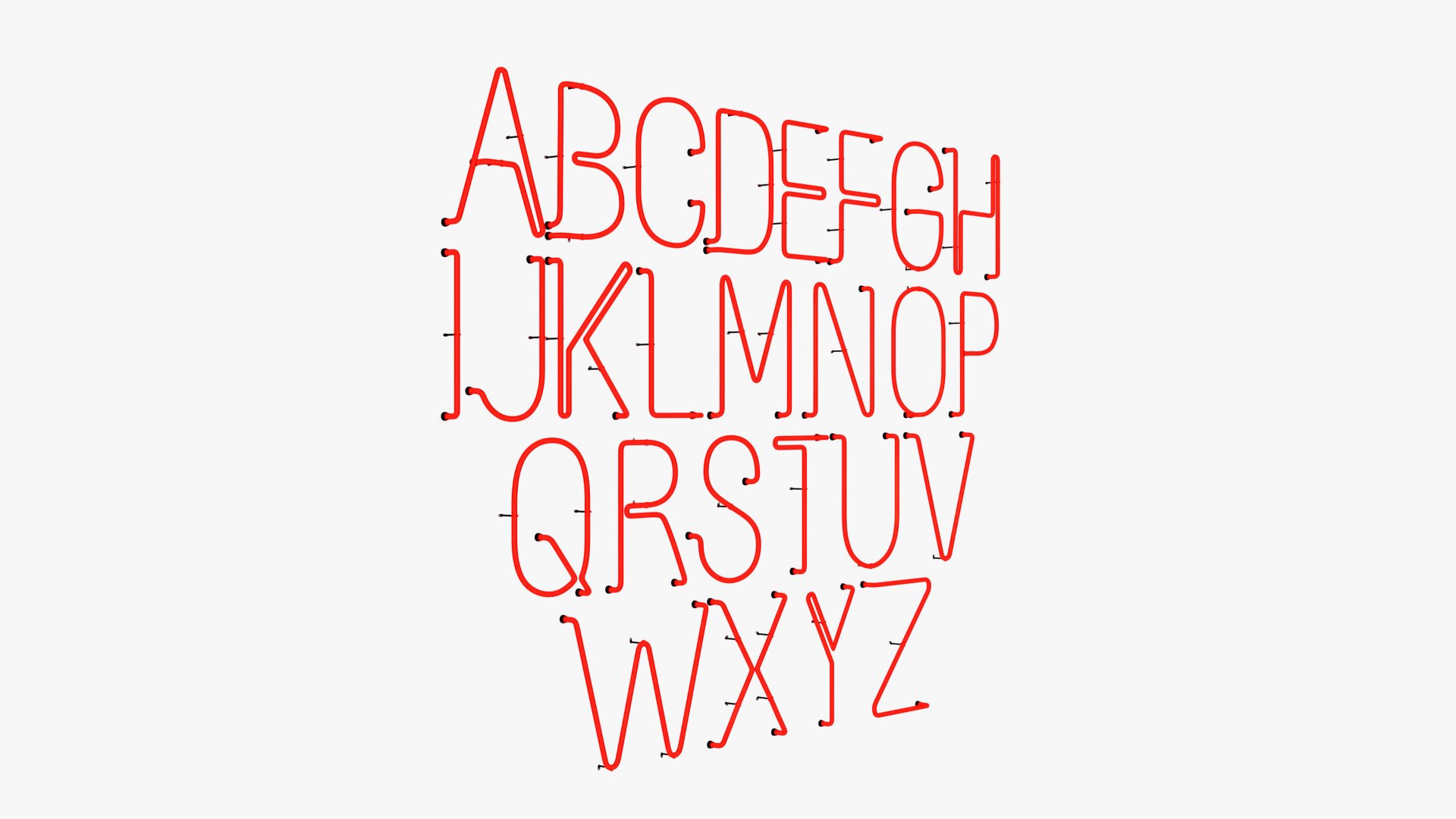 3D Neon Red Alphabets - Uppercase - TurboSquid 2180946