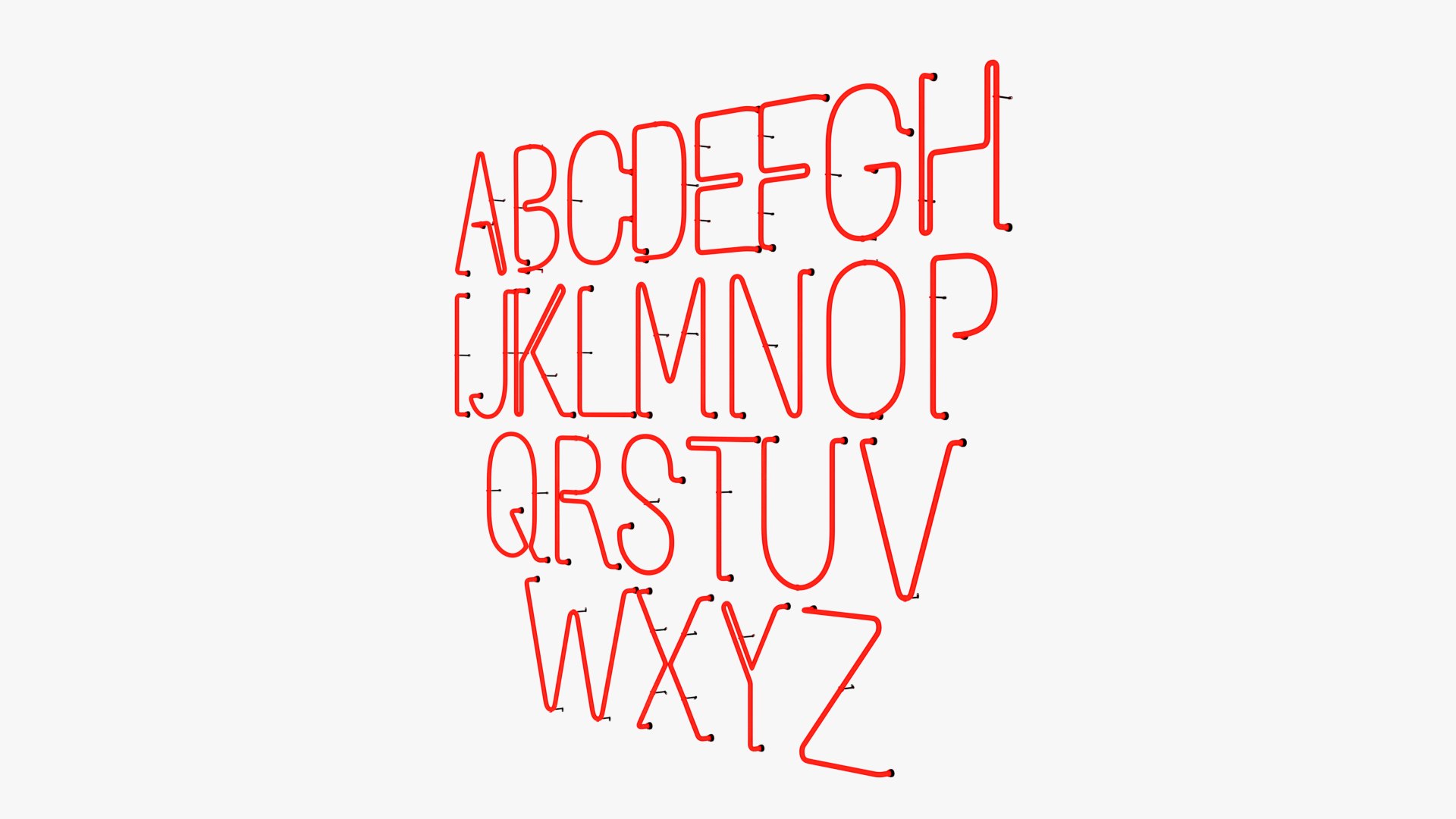 3D Neon Red Alphabets - Uppercase - TurboSquid 2180946