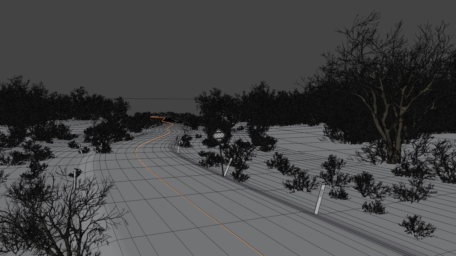 Procedural Winter Road Generator Model - TurboSquid 2147063