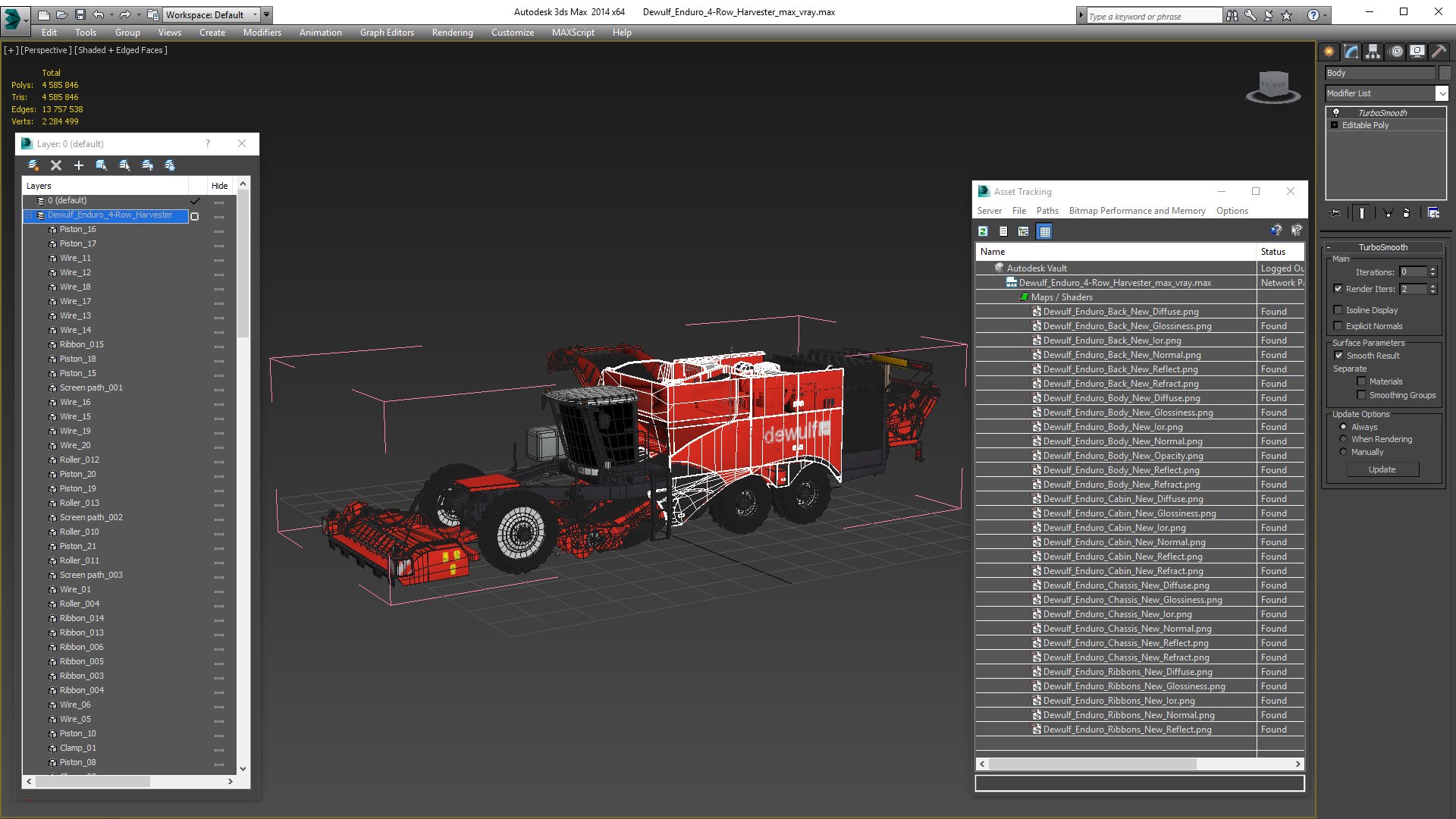 Dewulf Enduro 4-Row Harvester 3D Model - TurboSquid 2040971