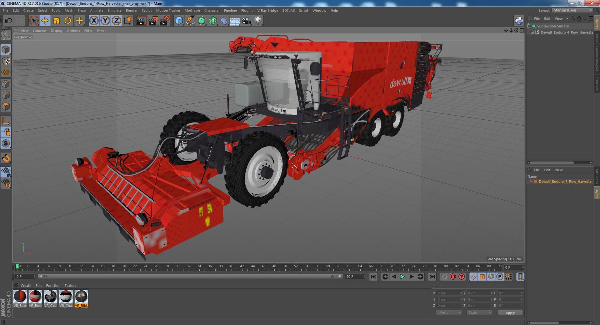 Dewulf Enduro 4-Row Harvester 3D Model - TurboSquid 2040971
