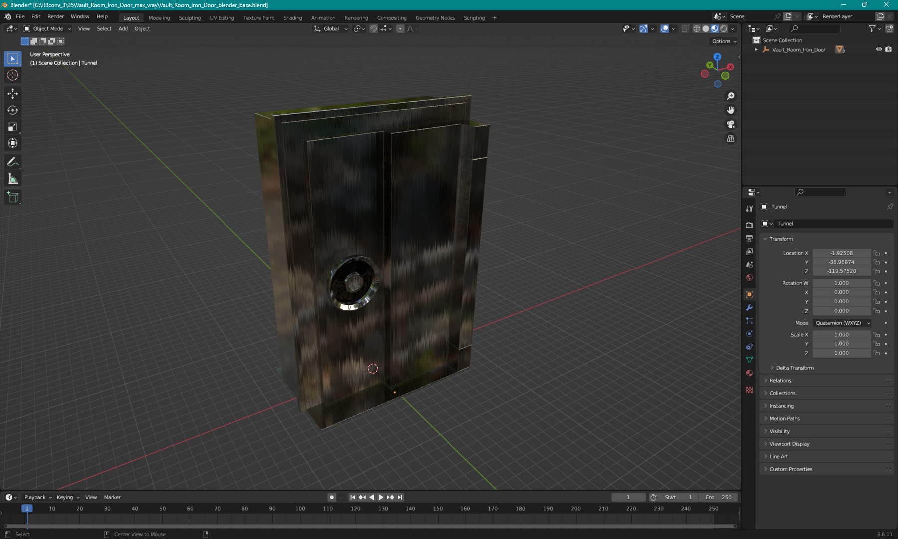 Vault Room Iron Door Model - TurboSquid 2352122