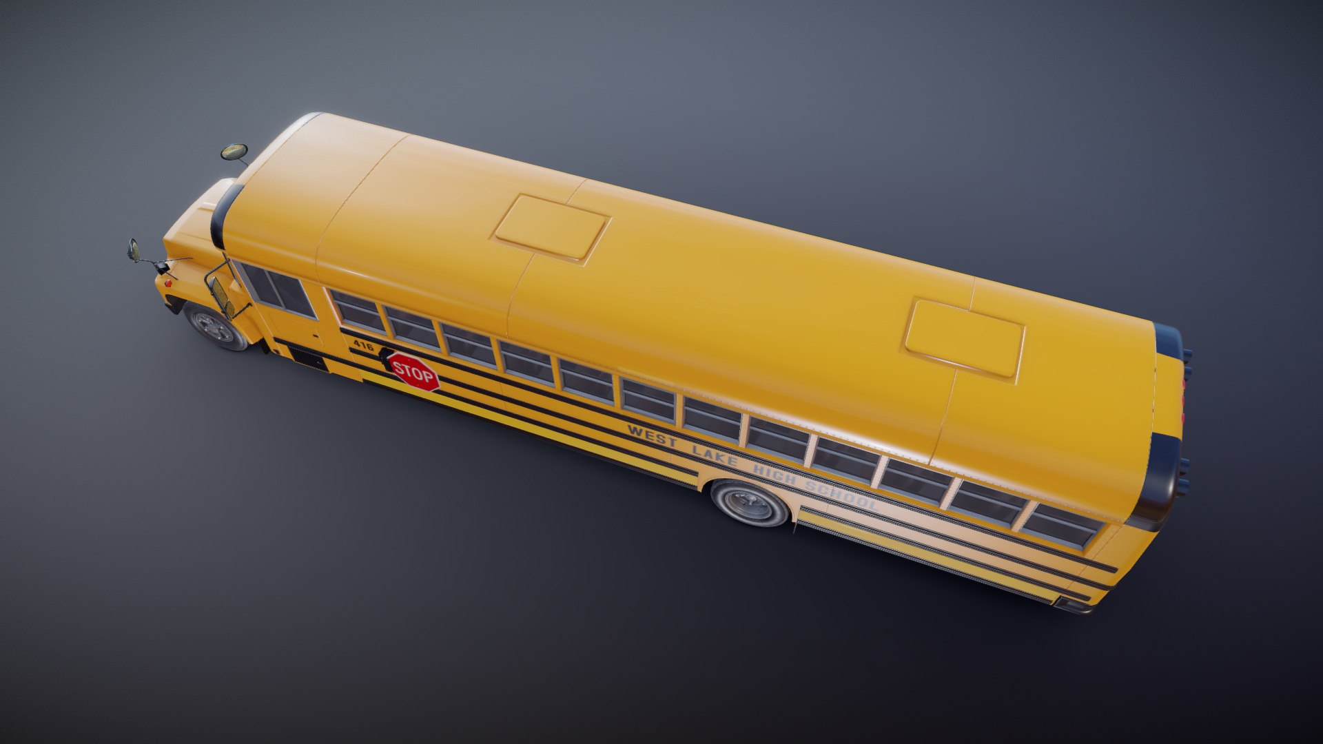 90s generic school bus PBR 3D model - TurboSquid 1906774
