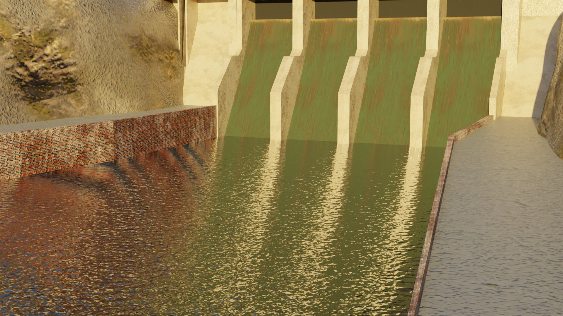 Dam - Low Poly - Game Ready - PBR Model - TurboSquid 1943305