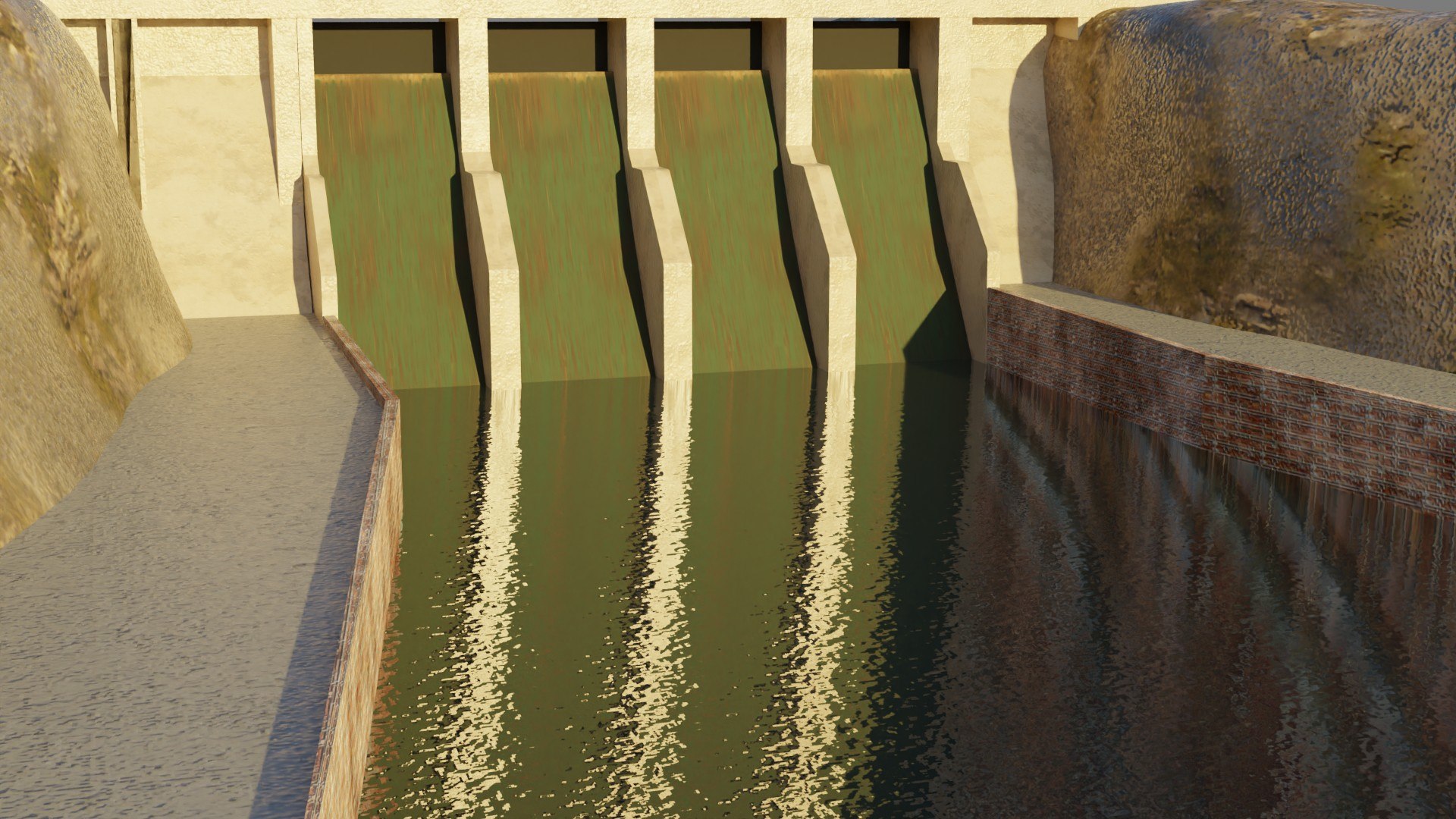 Dam - Low Poly - Game Ready - PBR Model - TurboSquid 1943305