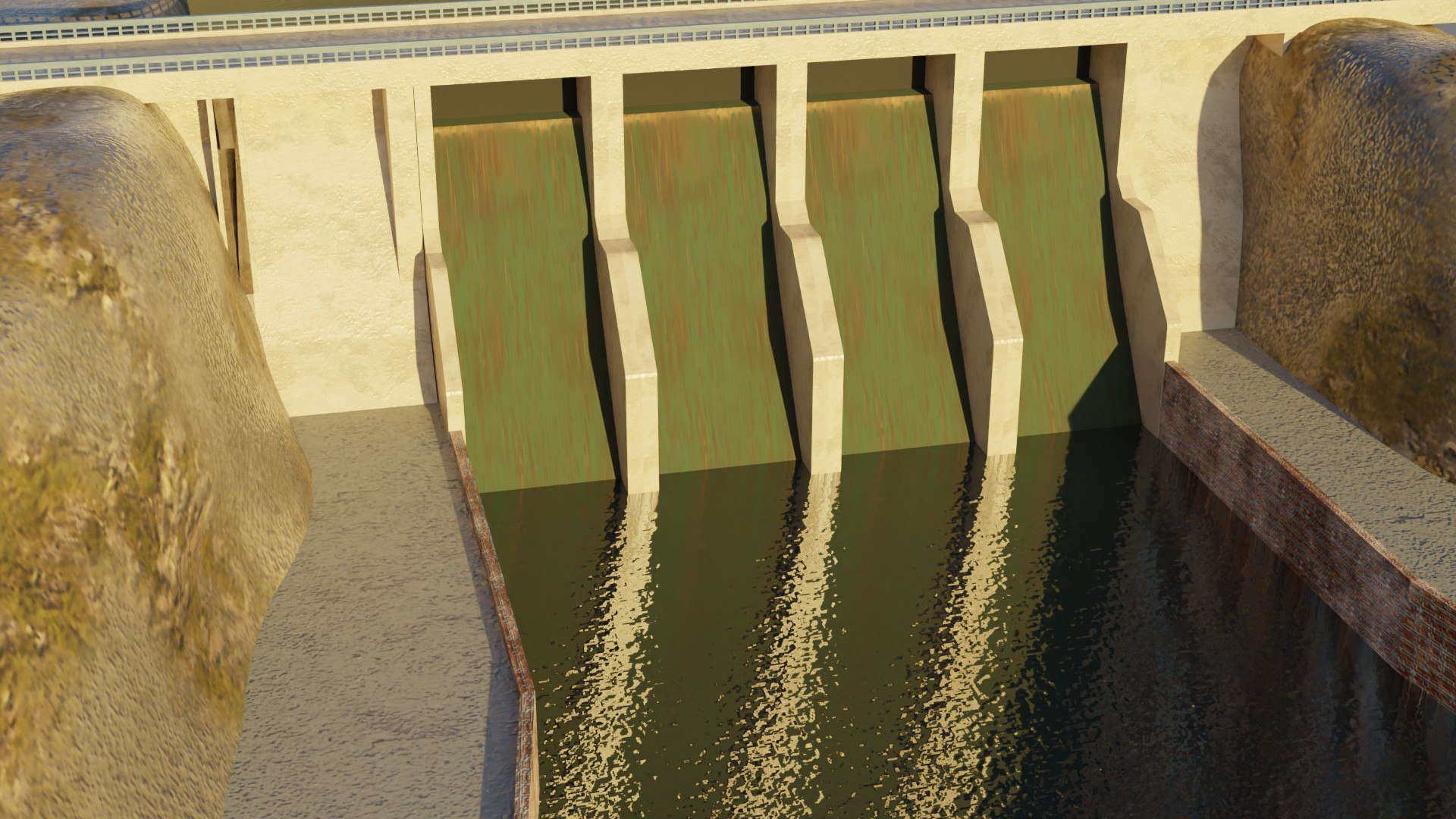 Dam - Low Poly - Game Ready - PBR Model - TurboSquid 1943305