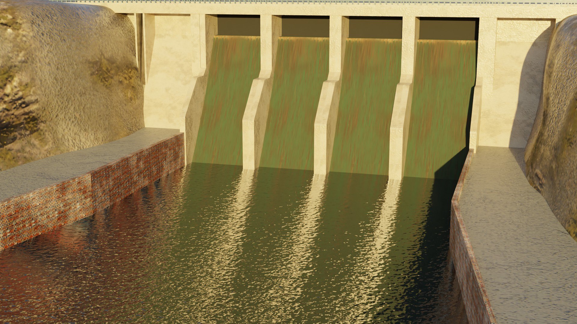 Dam - Low Poly - Game Ready - PBR Model - TurboSquid 1943305