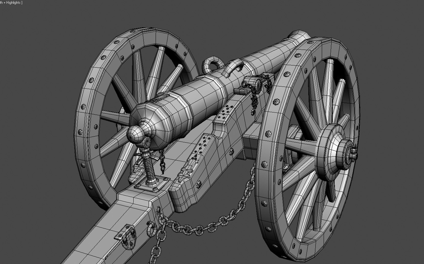 field cannon 3d model