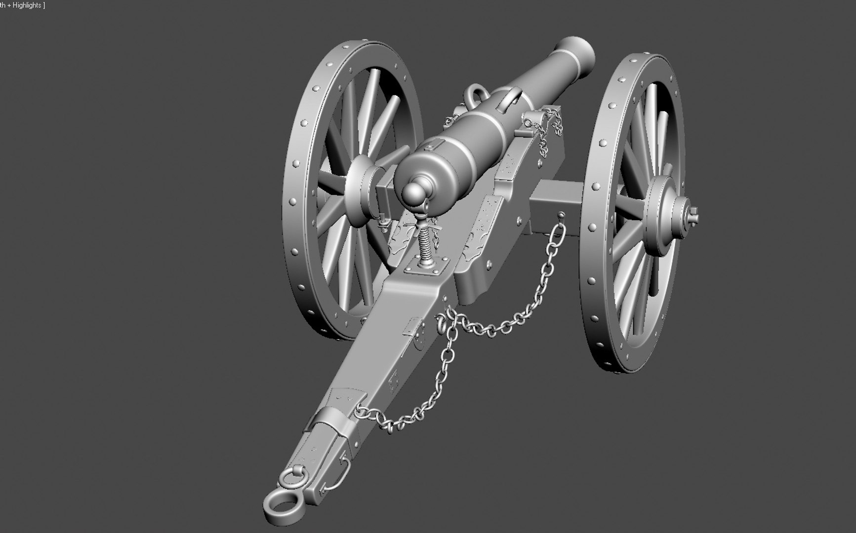 field cannon 3d model
