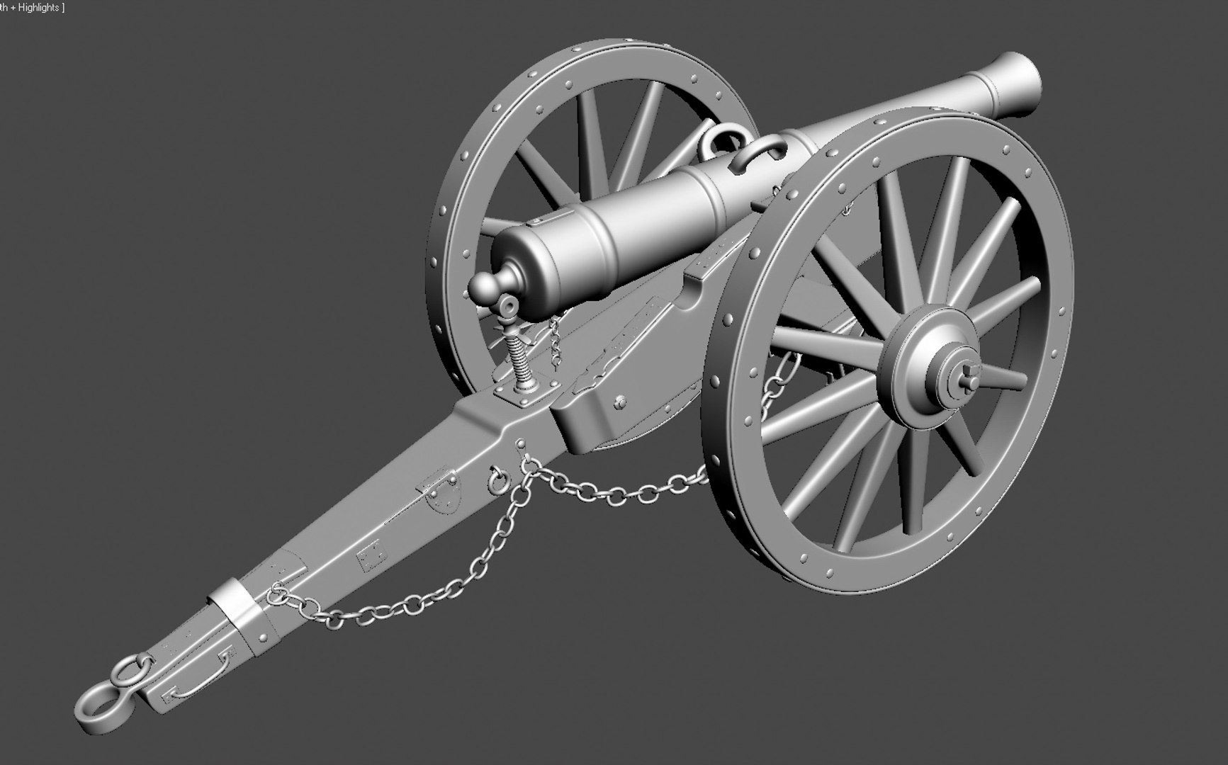 field cannon 3d model