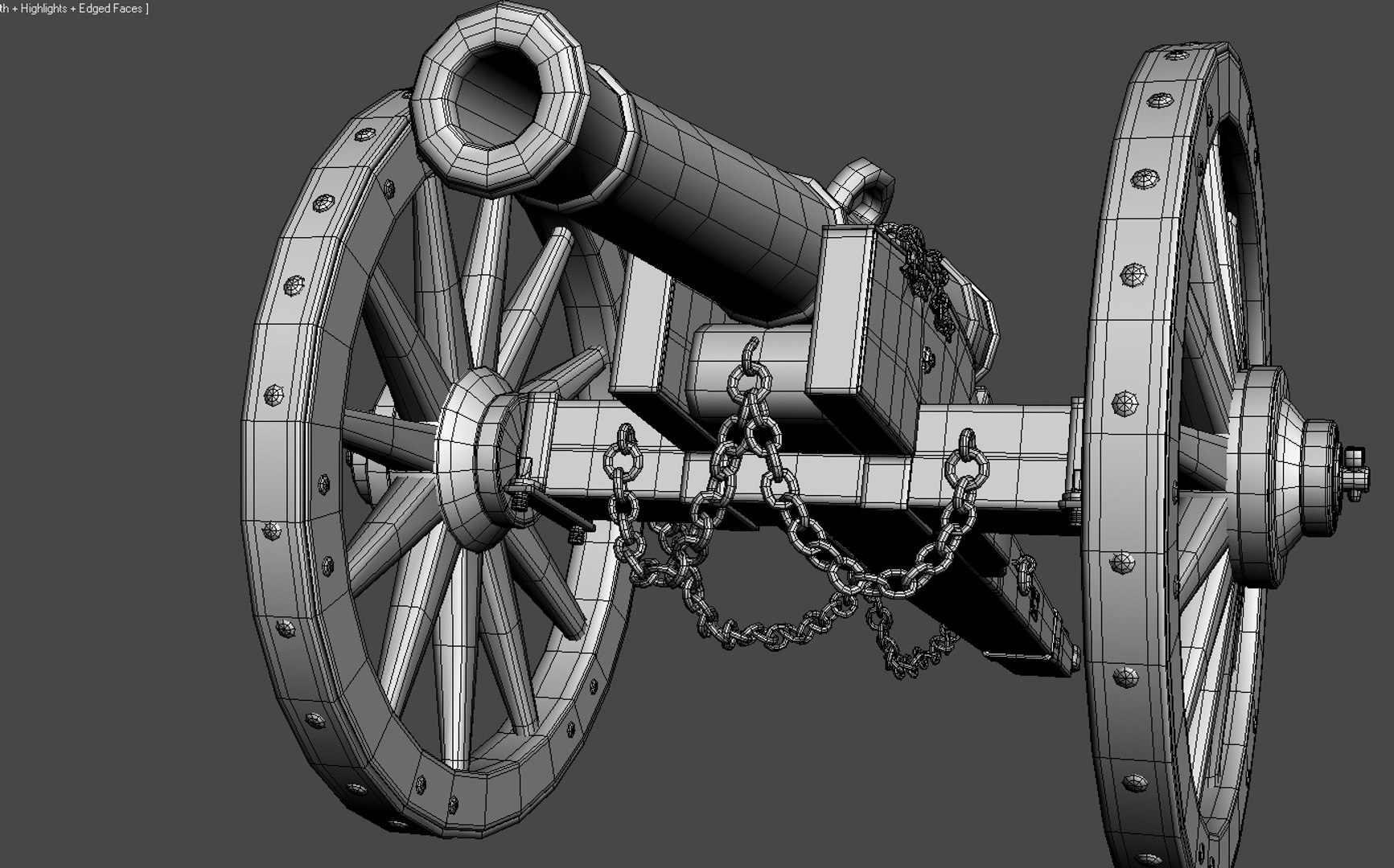 field cannon 3d model