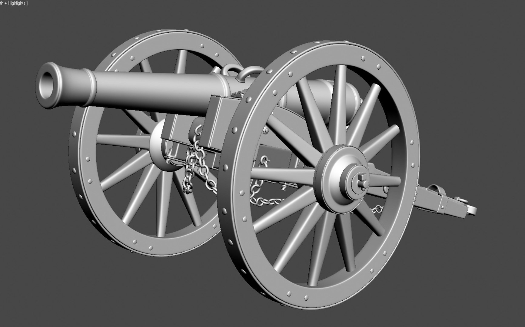 field cannon 3d model