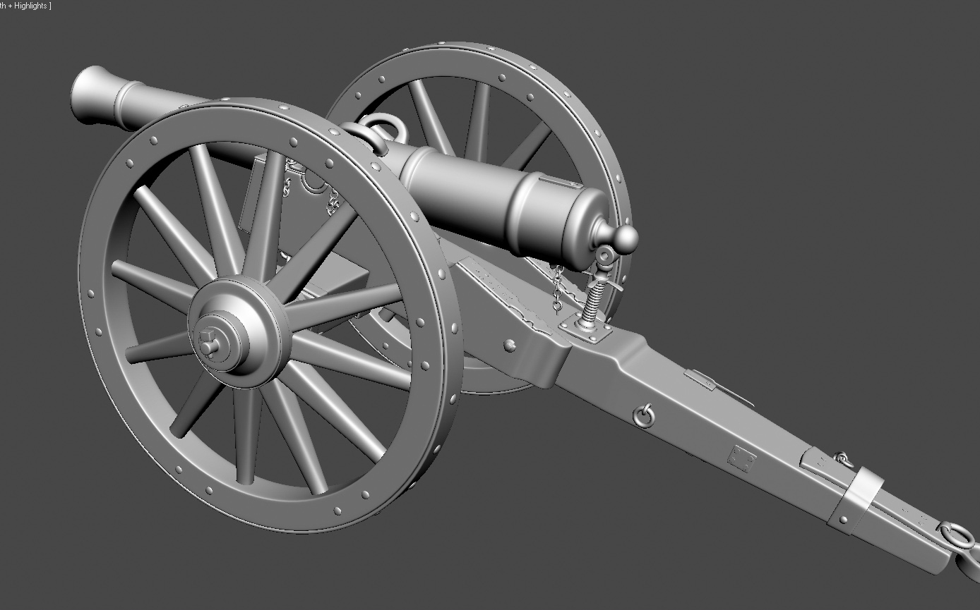 field cannon 3d model