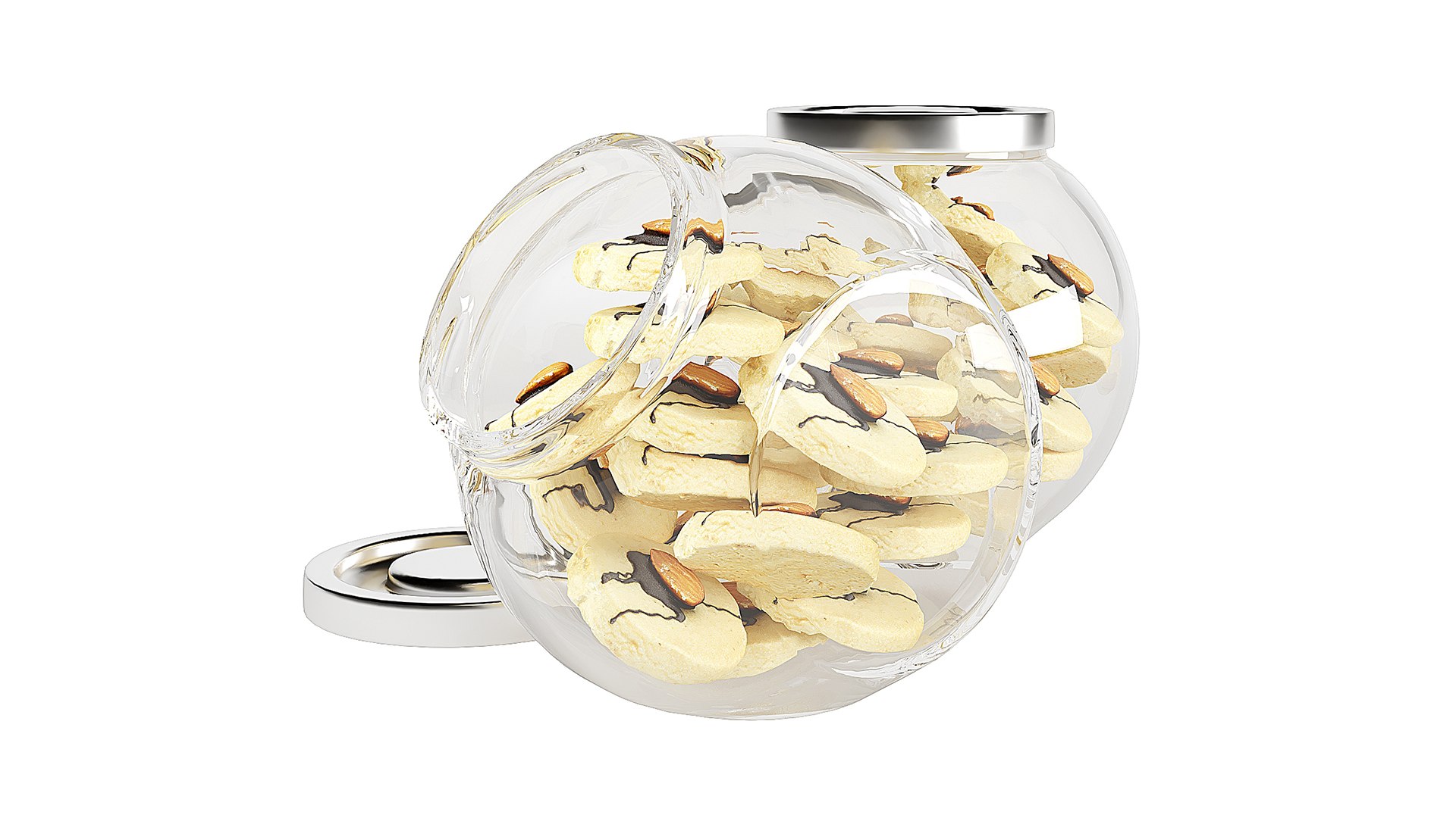 Chocolate Chip Cookies In A Glass Jar 13 3D Model - TurboSquid 1981657