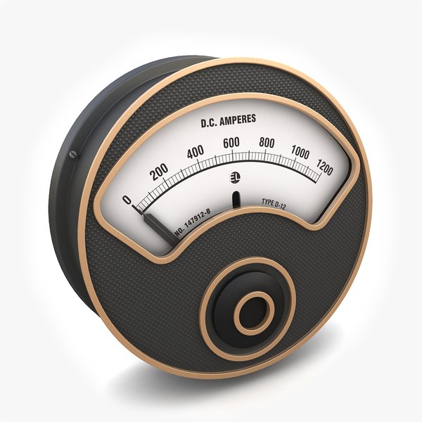3d model vintage ammeter 03
