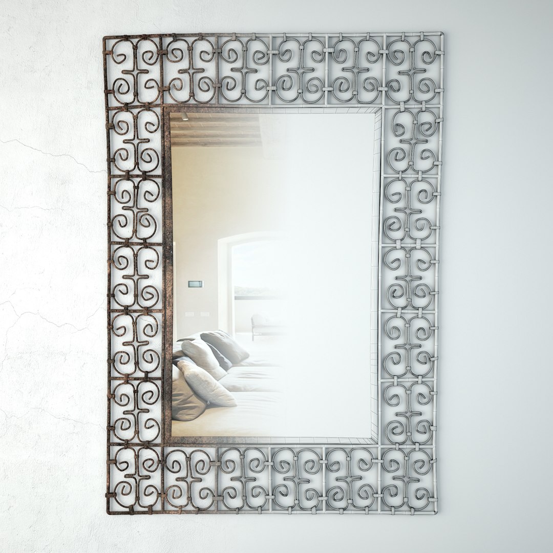 3D Iron Work Scroll Mirror - TurboSquid 2272000