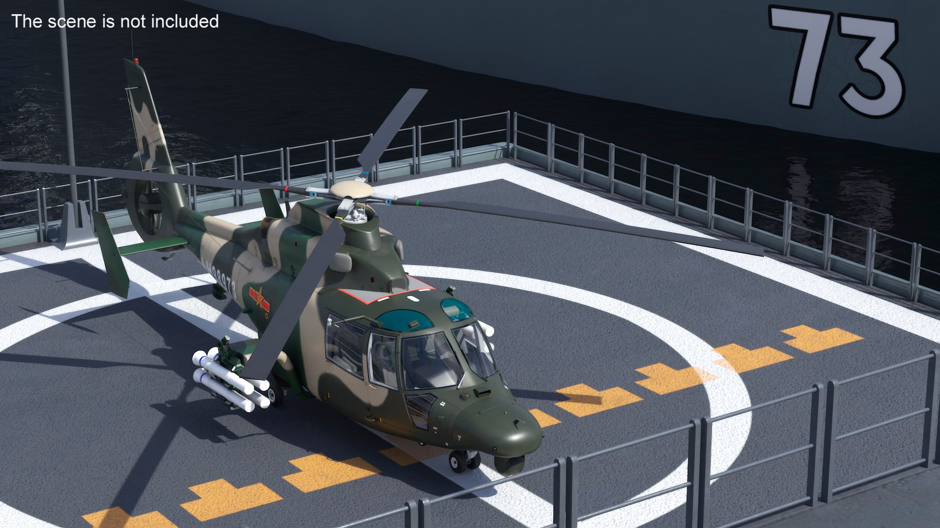 Type-055s Destroyer With Harbin Z-9WZ Helicopter Model - TurboSquid 2362506