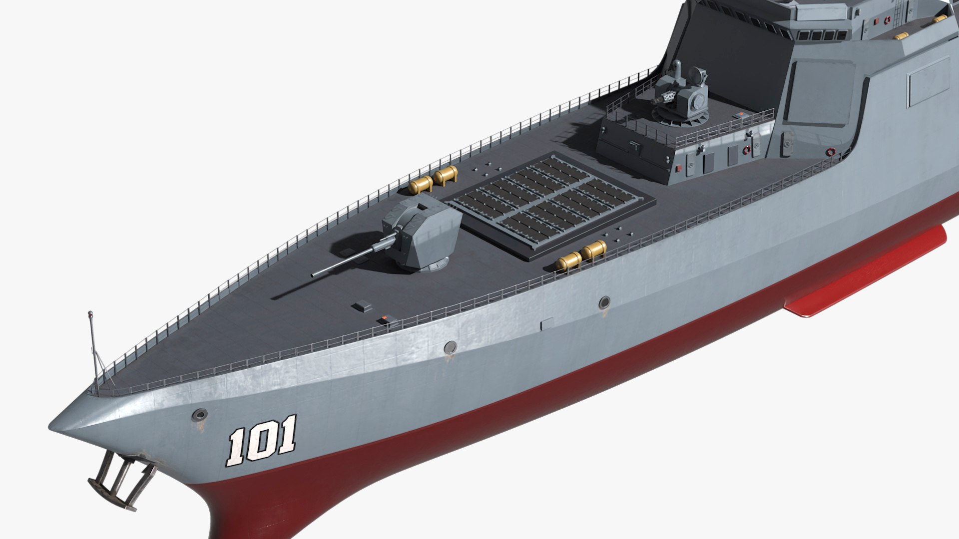 Type-055s Destroyer With Harbin Z-9WZ Helicopter Model - TurboSquid 2362506
