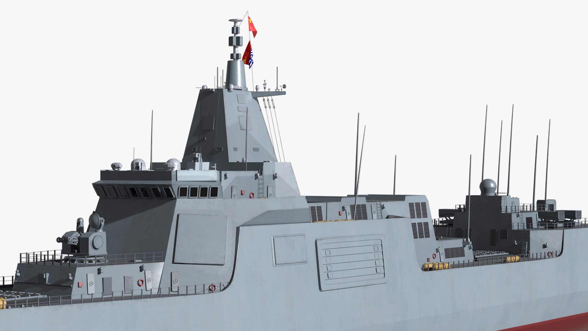 Type-055s Destroyer With Harbin Z-9WZ Helicopter Model - TurboSquid 2362506