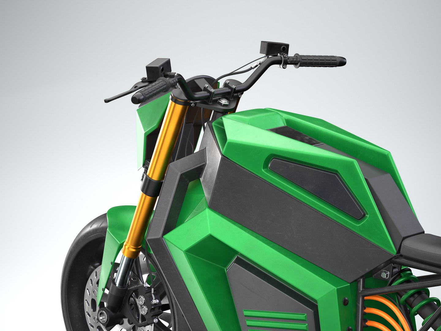 RMK E2 Electric Motorcycle Green 3D Model - TurboSquid 2212636