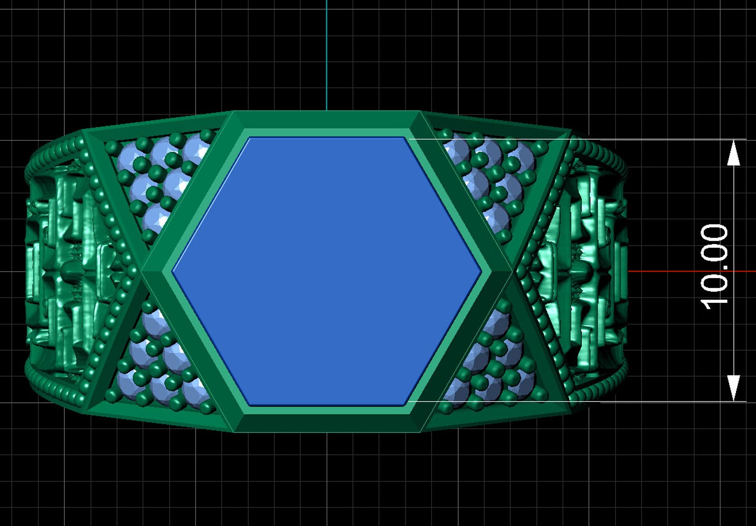 3D Men Ring Hexagonal Gemstone - TurboSquid 1976817