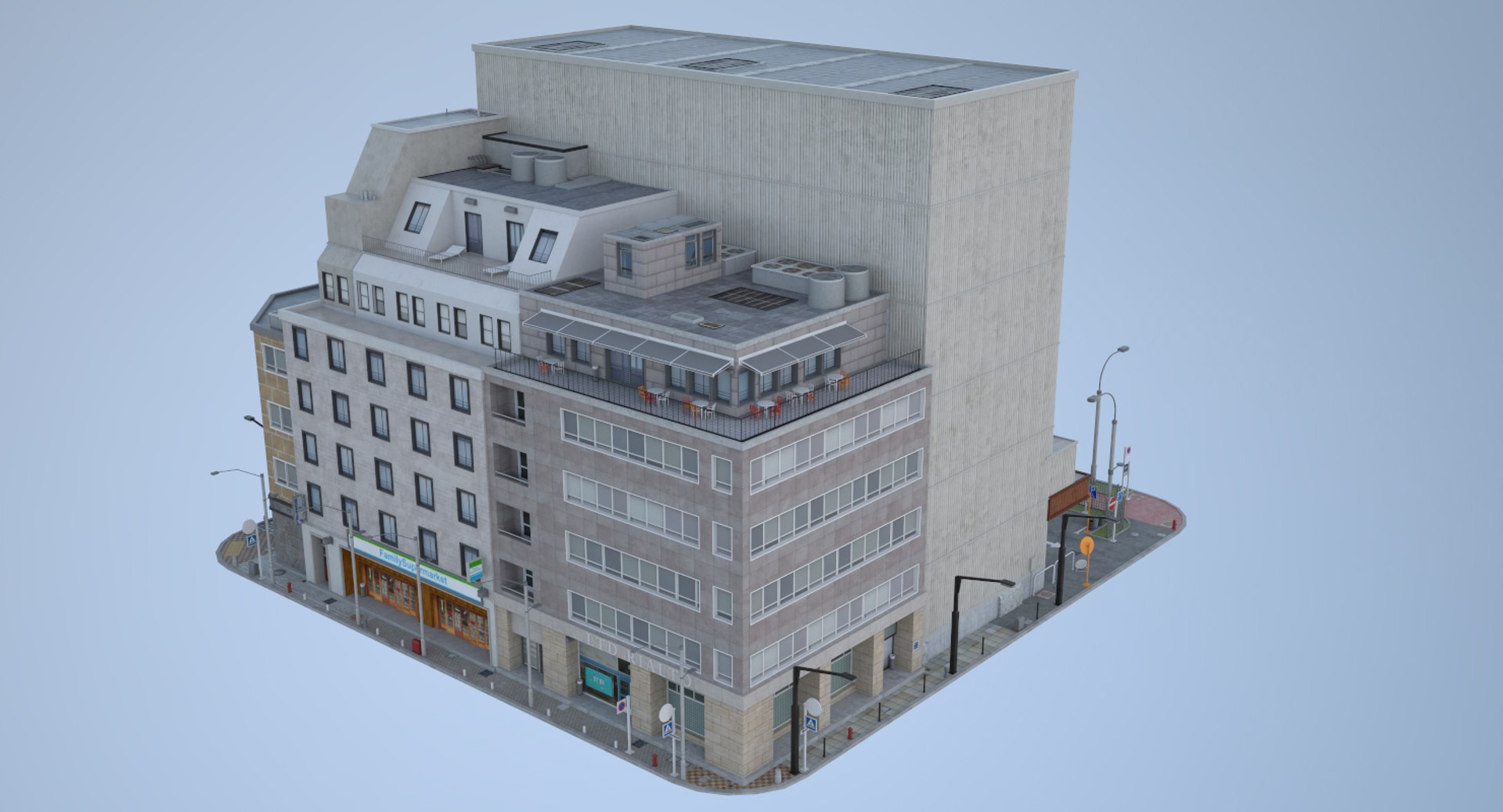 3D city block model - TurboSquid 1397943