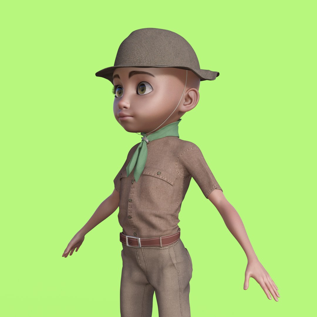 3D Model Cartoon Scout Man - TurboSquid 1977628