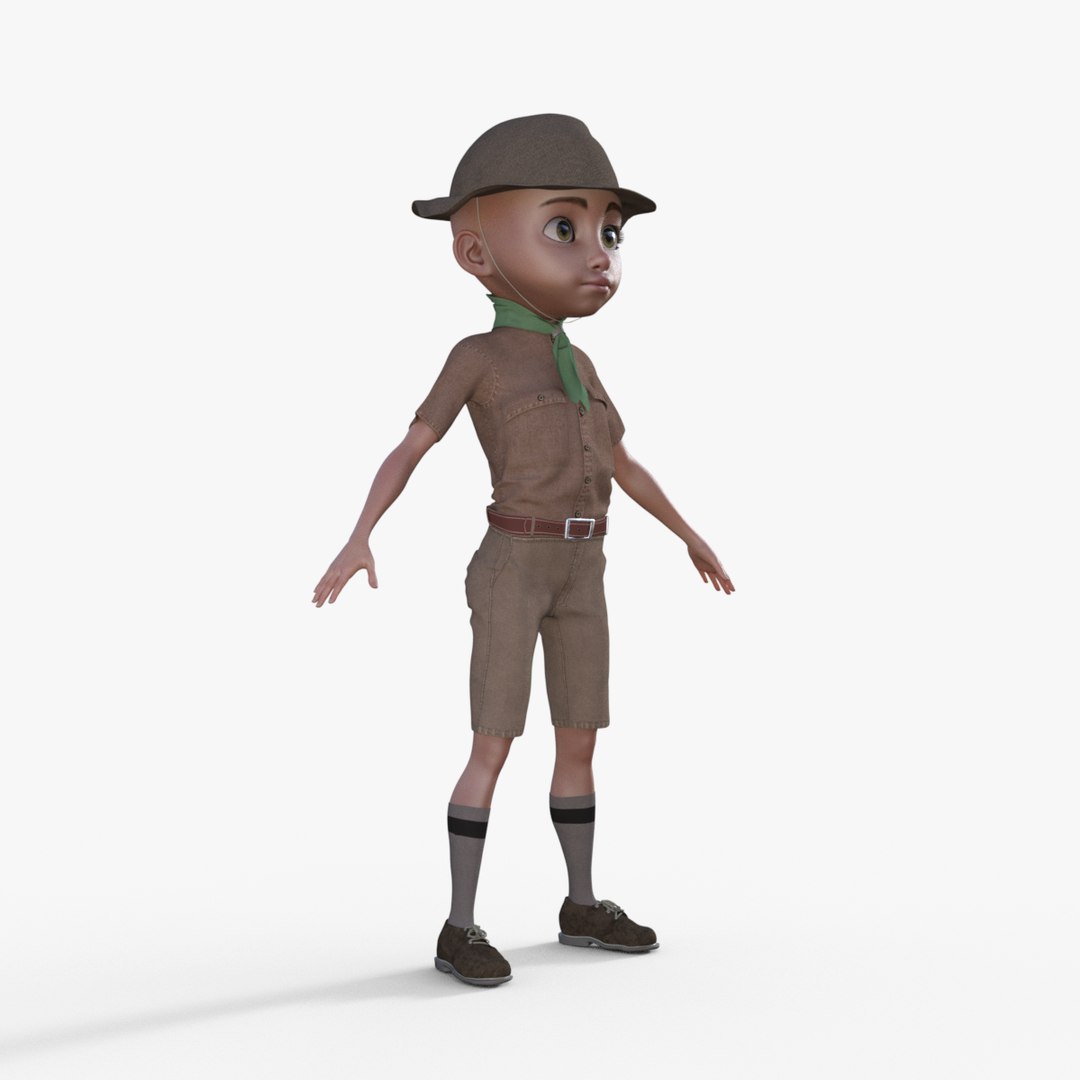 3D Model Cartoon Scout Man - TurboSquid 1977628