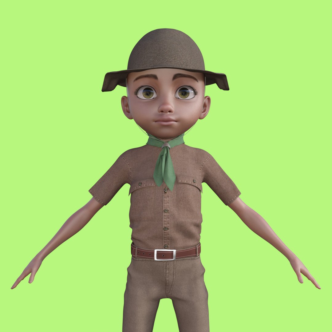 3D Model Cartoon Scout Man - TurboSquid 1977628