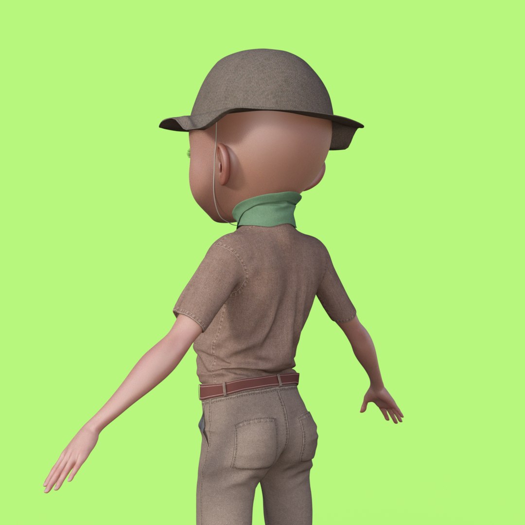 3D Model Cartoon Scout Man - TurboSquid 1977628