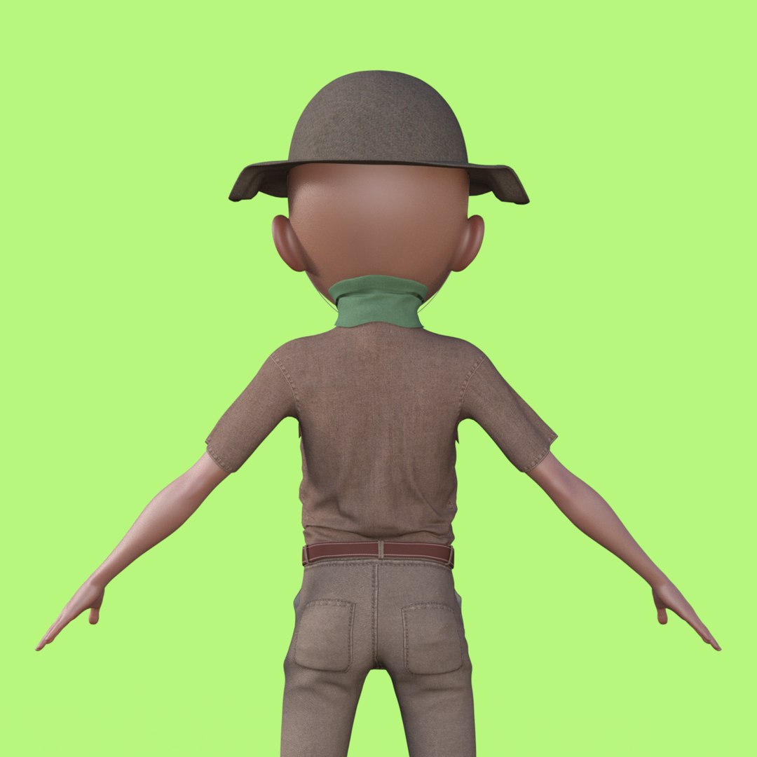 3D Model Cartoon Scout Man - TurboSquid 1977628