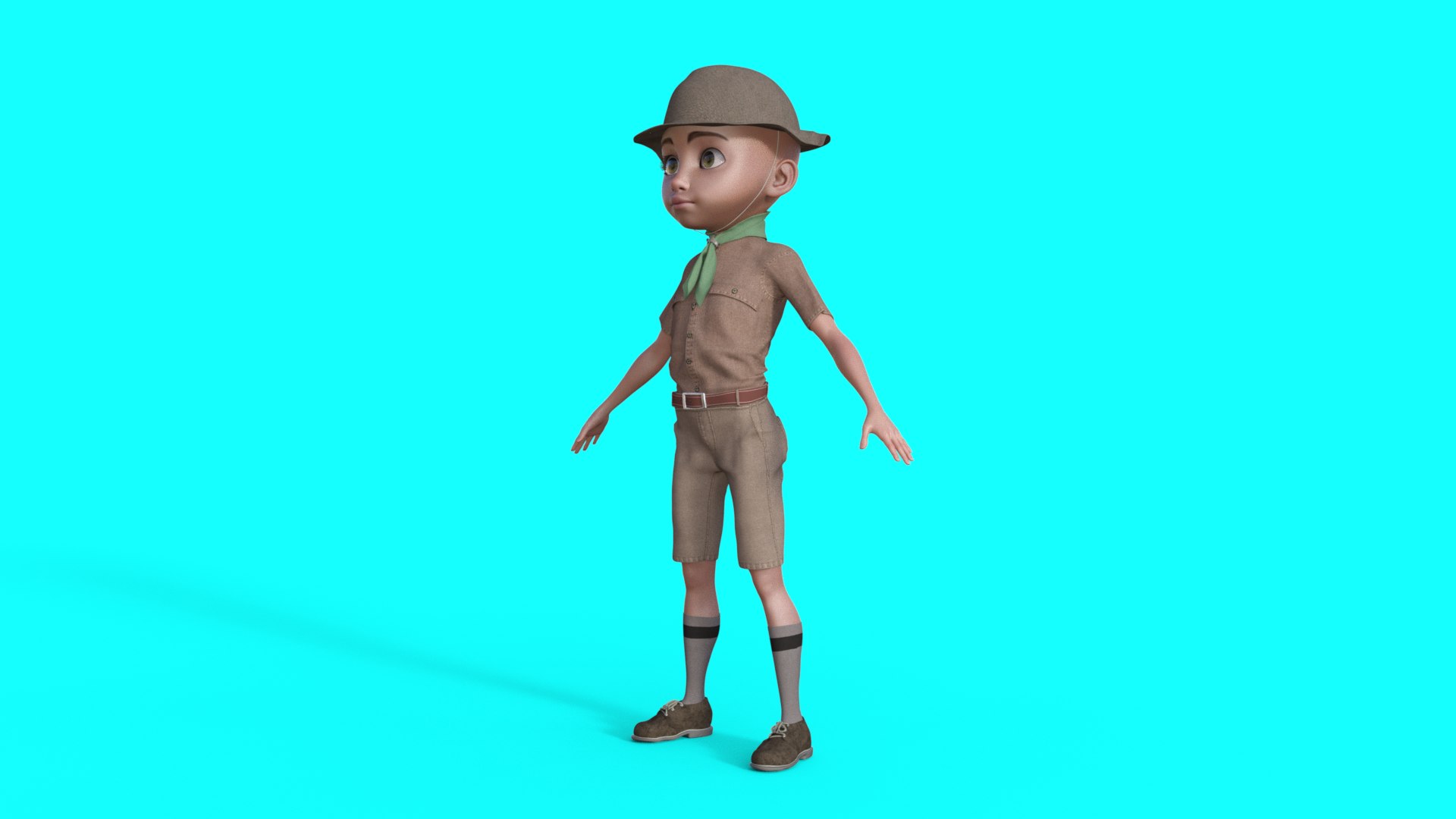 3D Model Cartoon Scout Man - TurboSquid 1977628