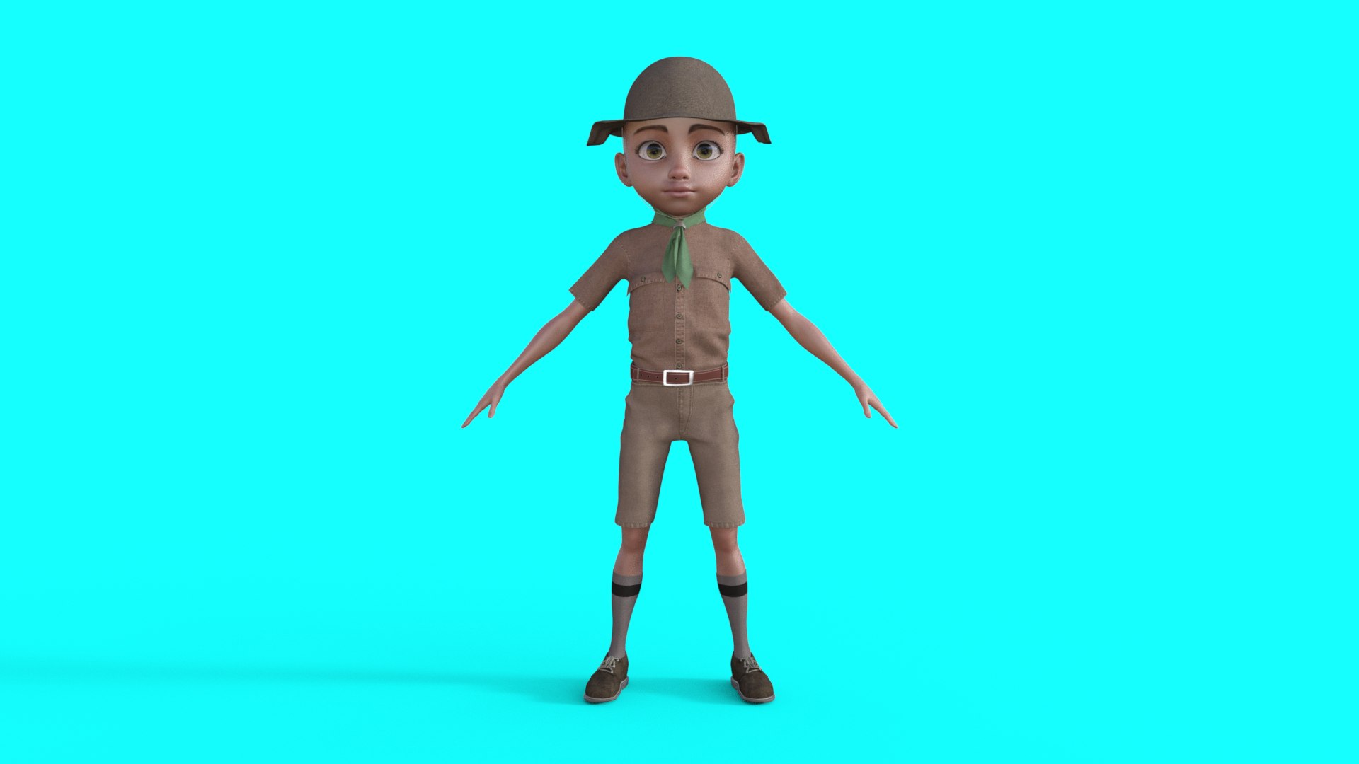 3D Model Cartoon Scout Man - TurboSquid 1977628