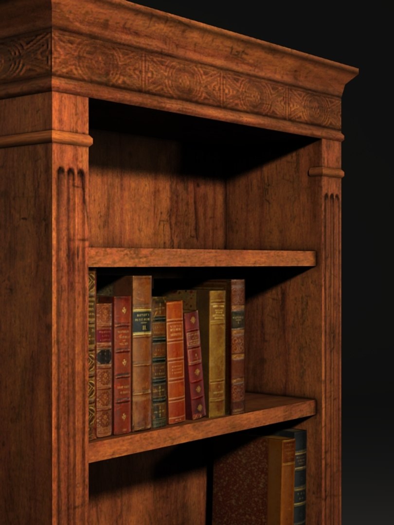 3d Bookcase Books Model
