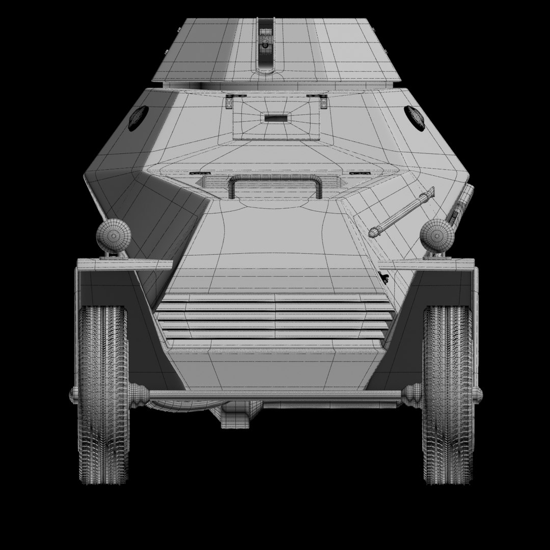 russian 1945 ba64 armored car 3d model