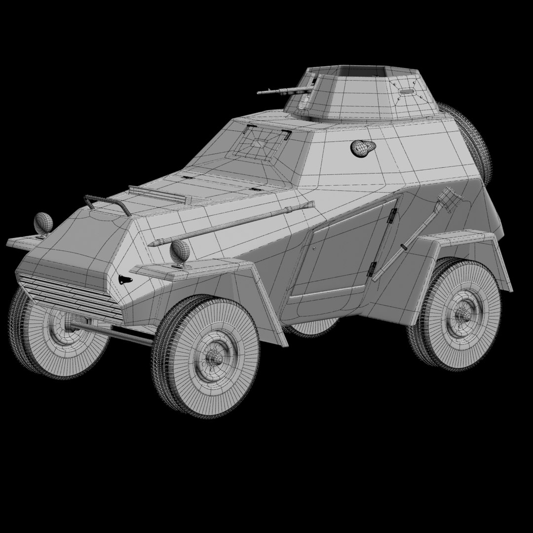 russian 1945 ba64 armored car 3d model