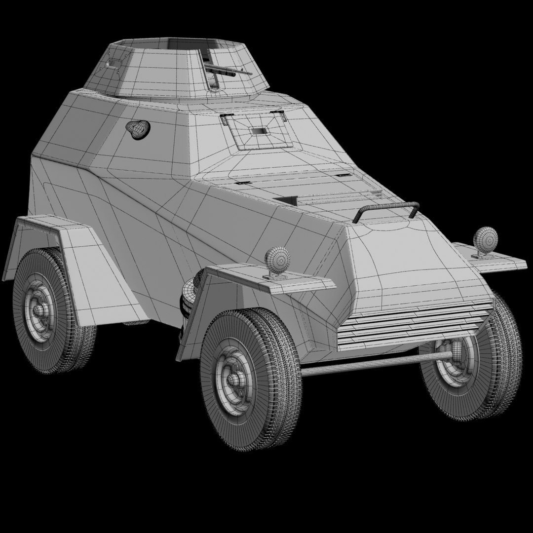 russian 1945 ba64 armored car 3d model