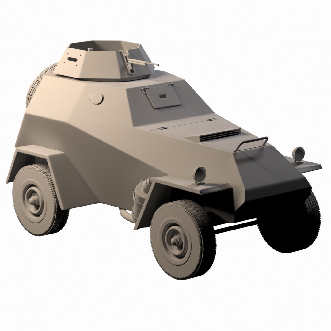 russian 1945 ba64 armored car 3d model