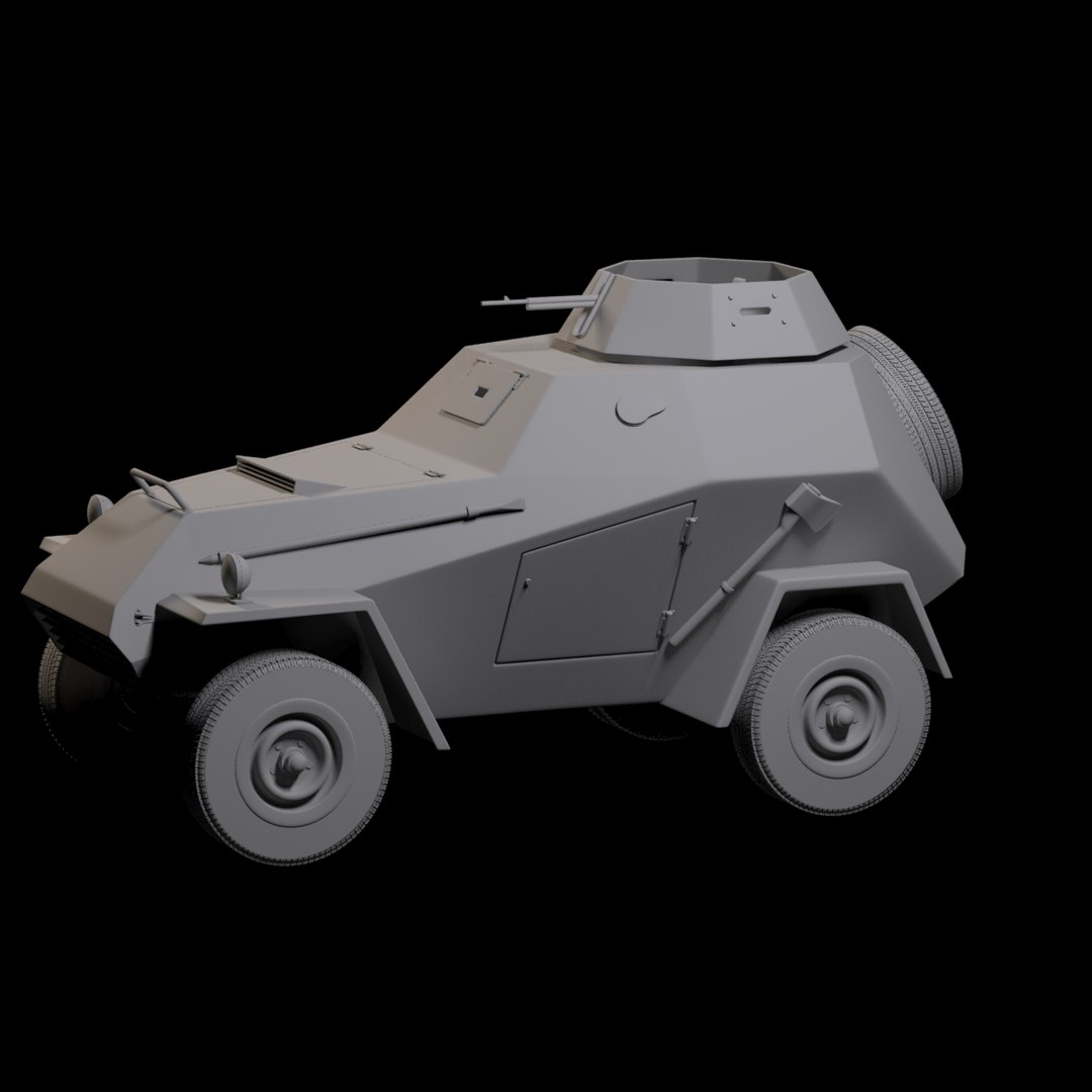 russian 1945 ba64 armored car 3d model