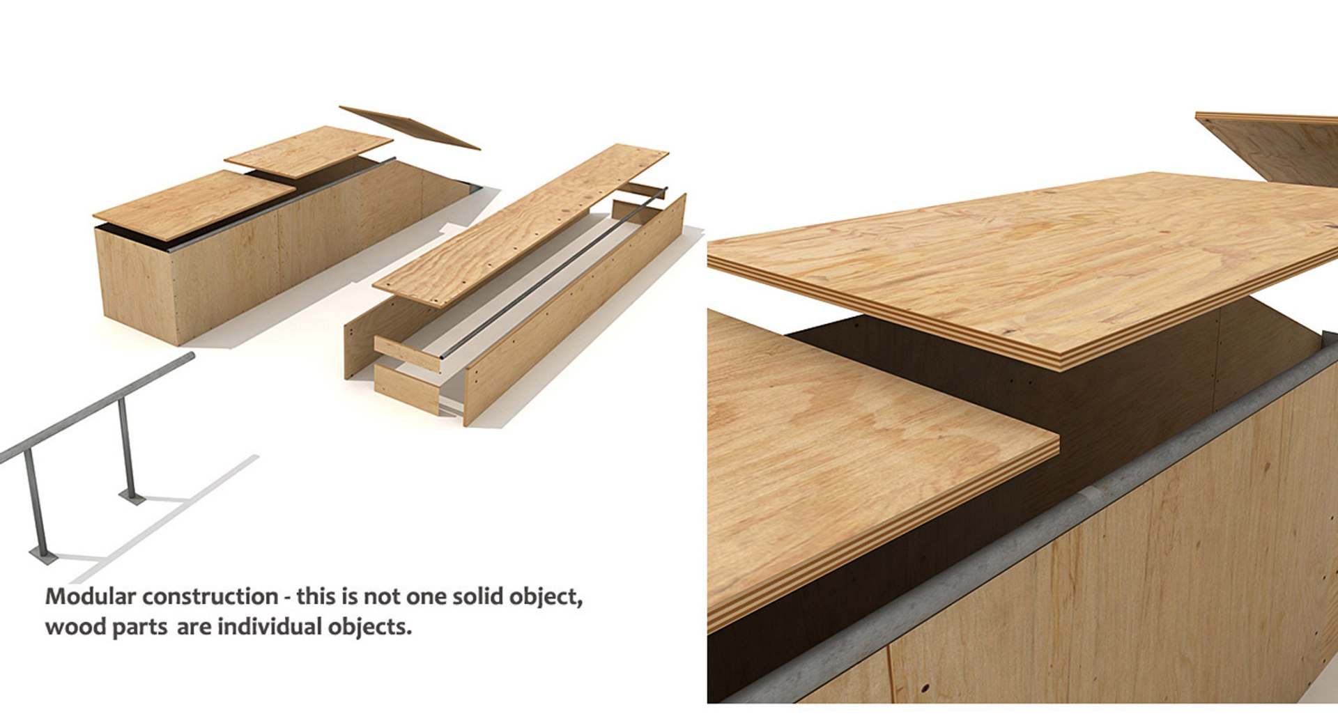 Skate Ramp Fun Box 3d Model