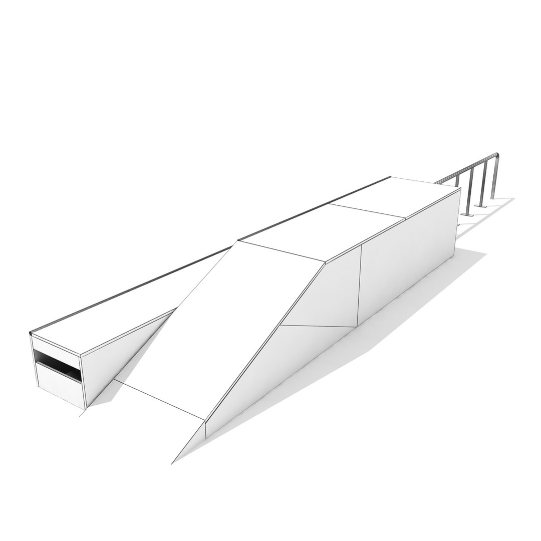 Skate Ramp Fun Box 3d Model