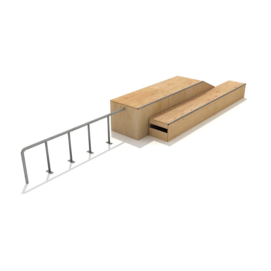 Skate Ramp Fun Box 3d Model