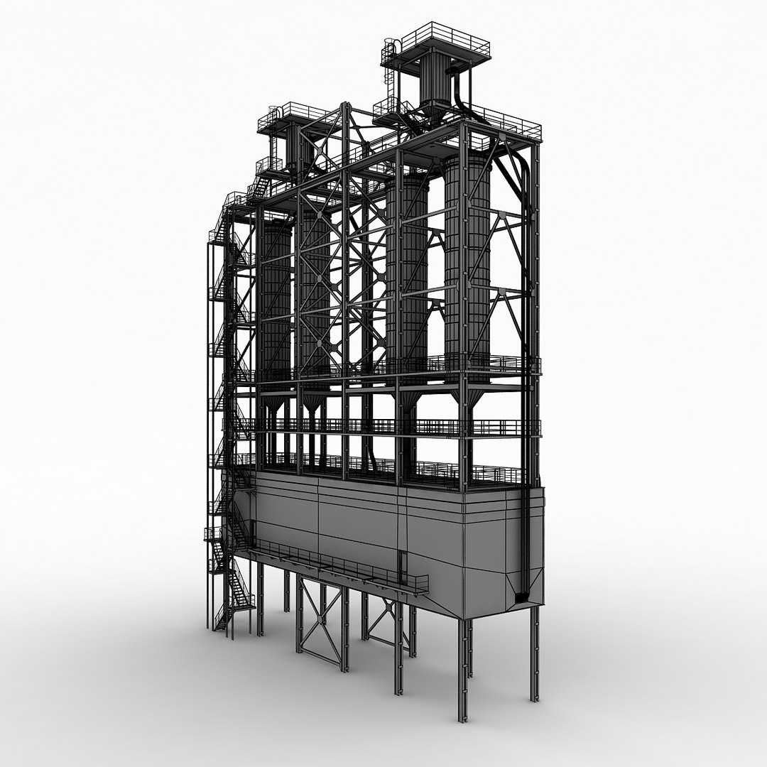 3d Model Industrial Loading Silo 02