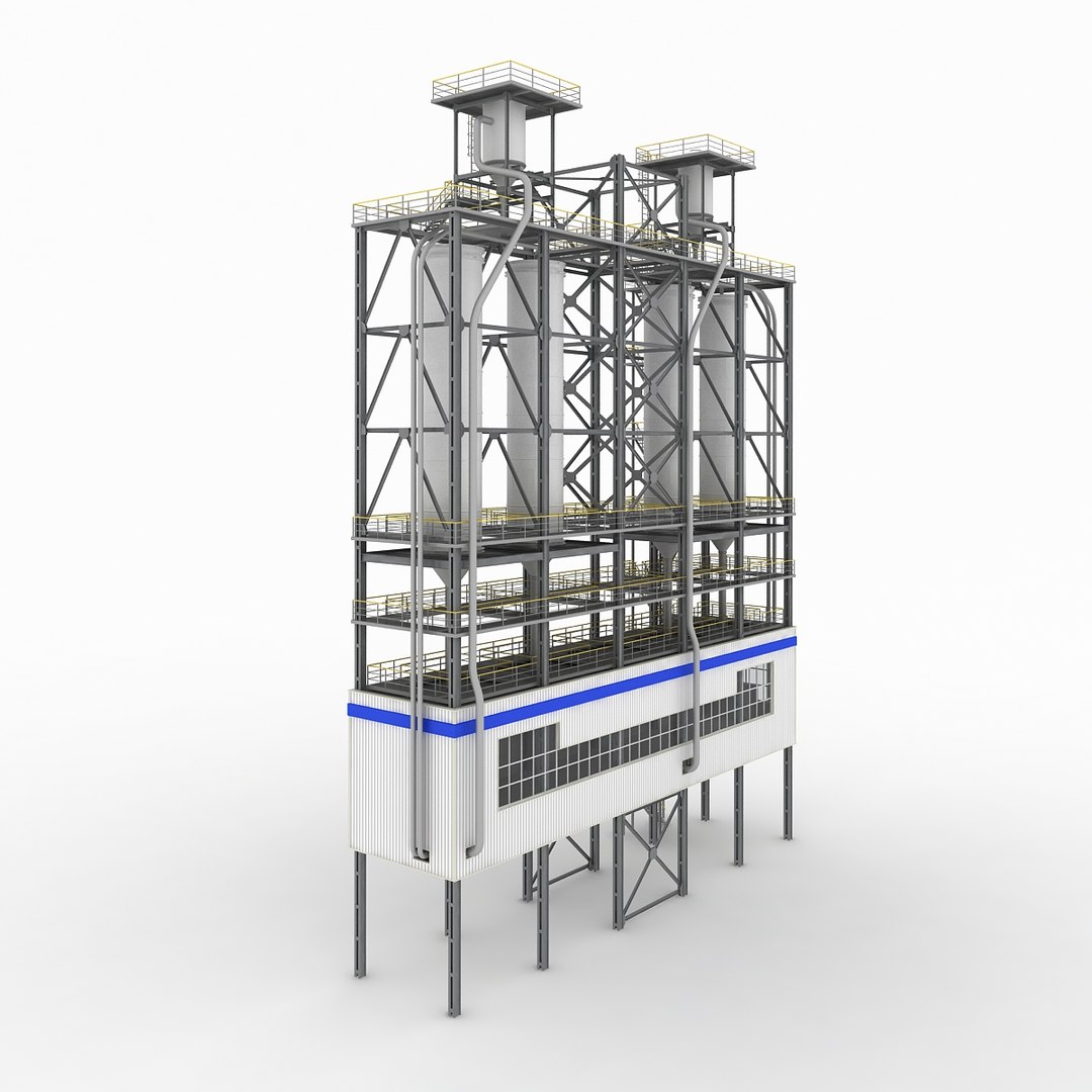 3d Model Industrial Loading Silo 02
