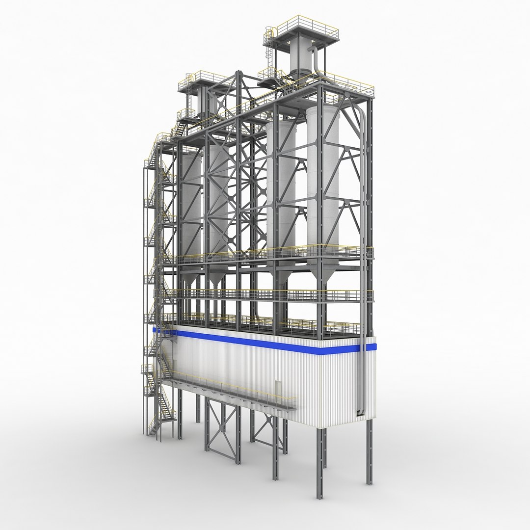 3d Model Industrial Loading Silo 02