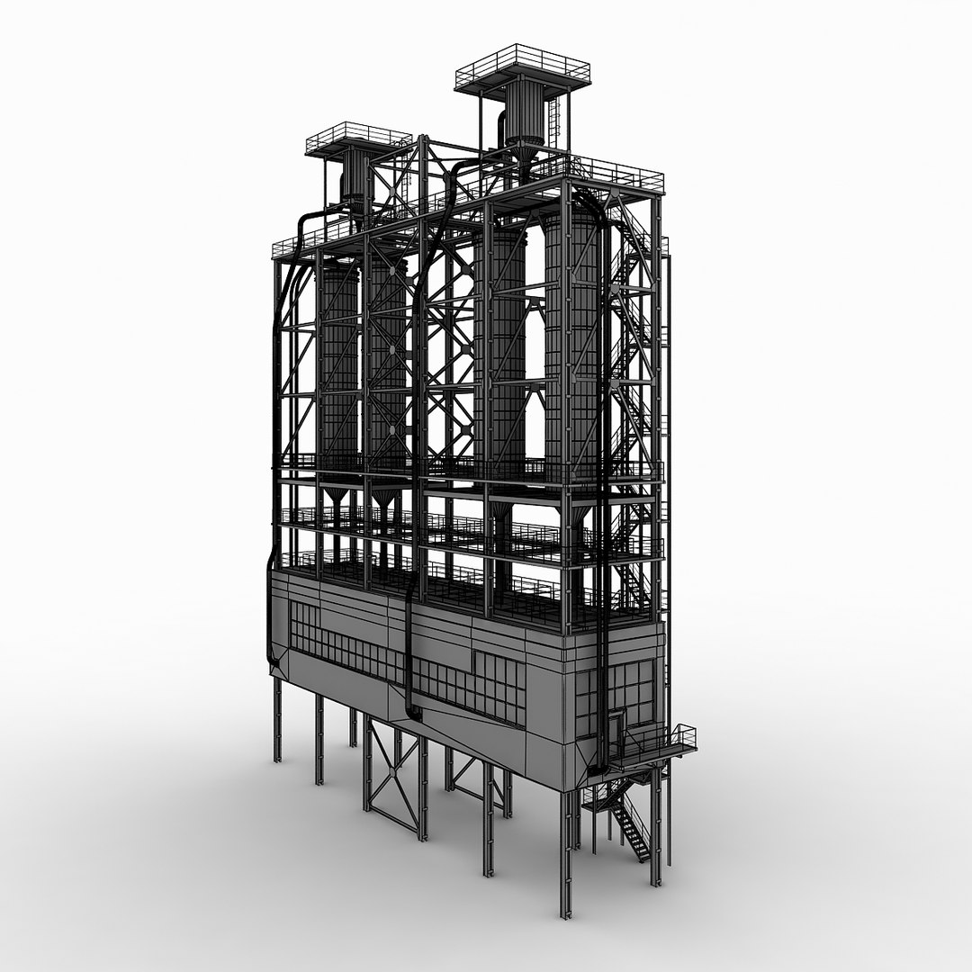 3d Model Industrial Loading Silo 02