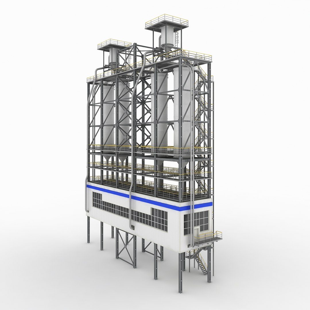 3d Model Industrial Loading Silo 02
