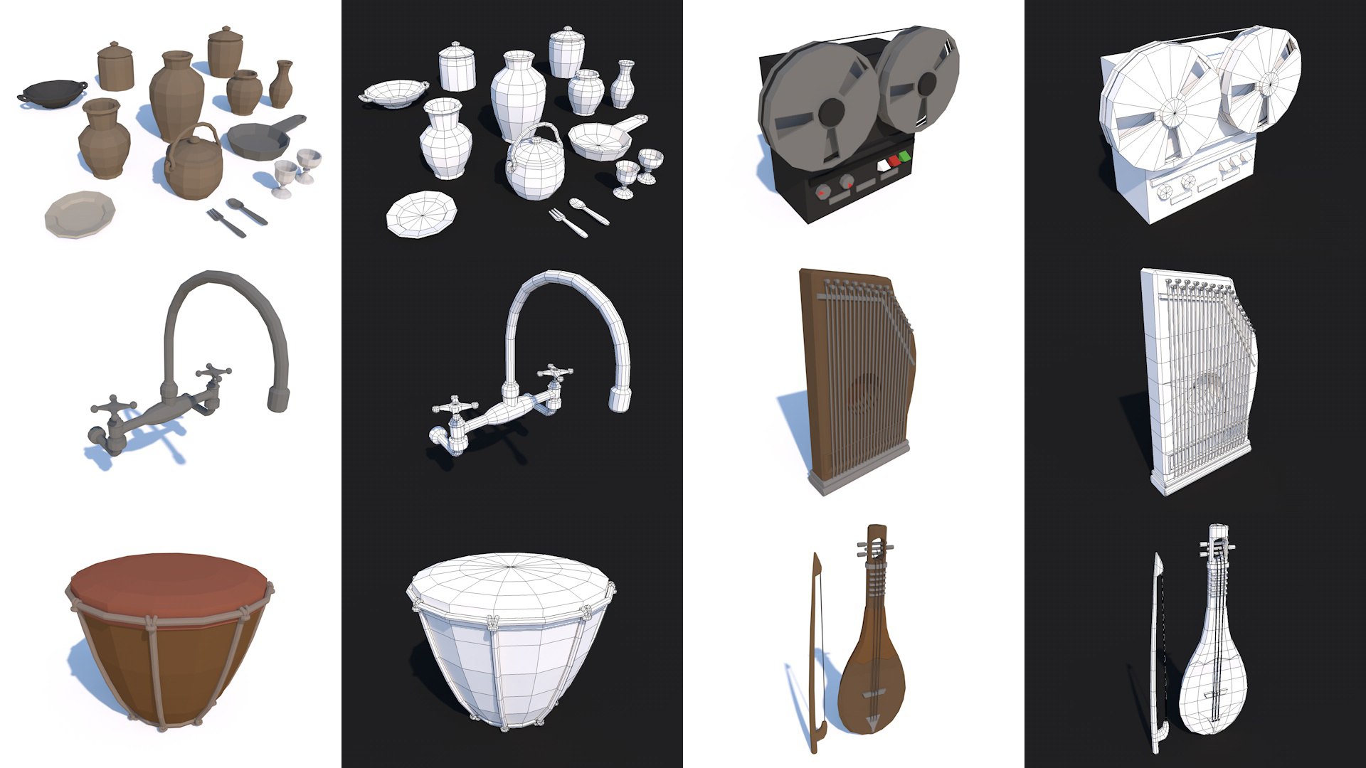 80 Vintage Antique Interior Exterior Furniture Props Collection - Game ...